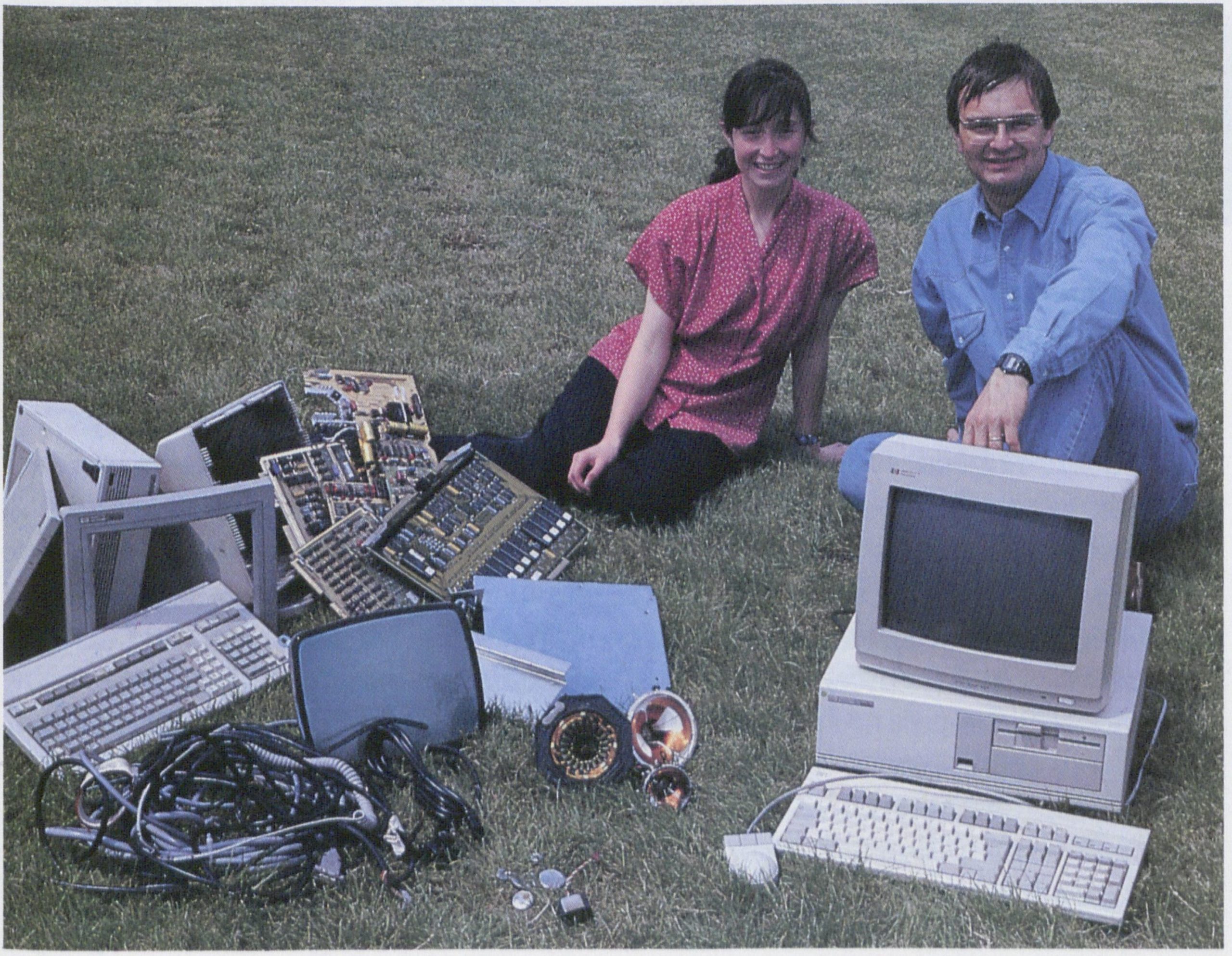 Workers Reuse and Recycle HP Hardware